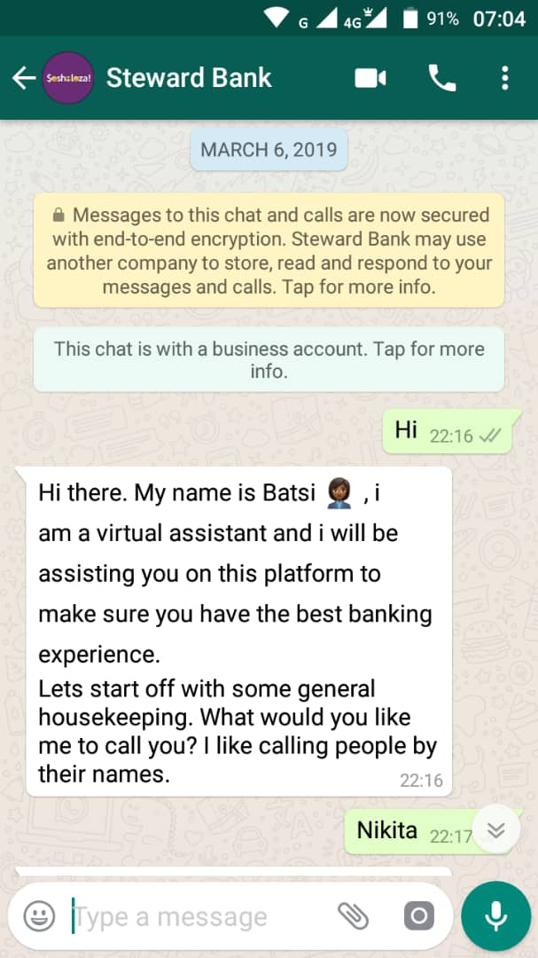 How To Get Started With Steward Bank's WhatsApp Banking - Techzim